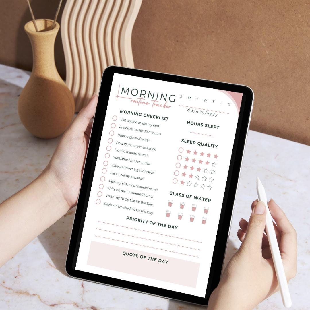 Editable Canva Morning Routine Tracker portrait, Resellable Daily to Do ...