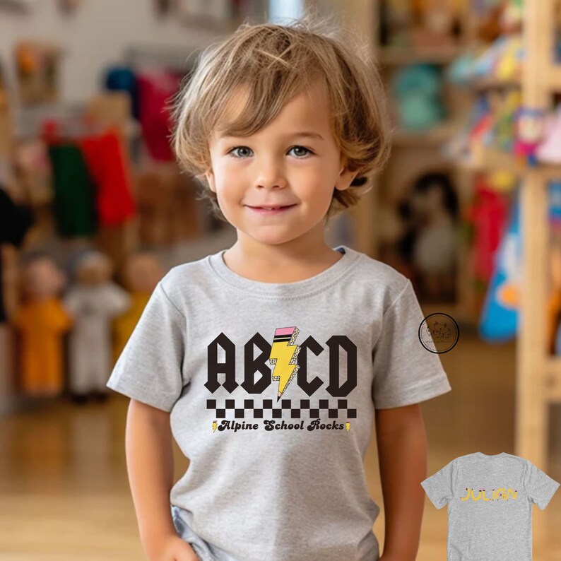 Back to School ABCD Shirt Custom Personalized Toddler Kids Youth Tee ...