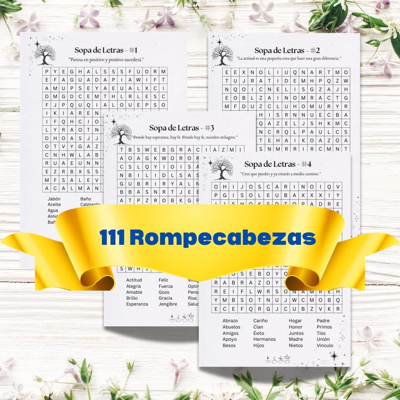 Spanish Word Search Puzzle Bundle for Grandparents (digital Download ...