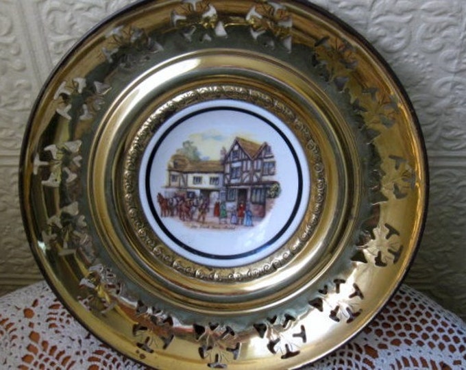 Vintage Set of Bone China Plates in Metal Frames ENGLISH PRINT - Etsy