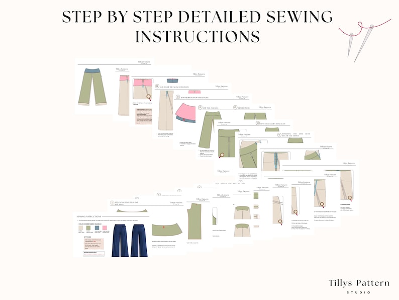 Low Waist Wide Leg Pants Sewing Pattern| Yoke Pants With Waist Tie ...