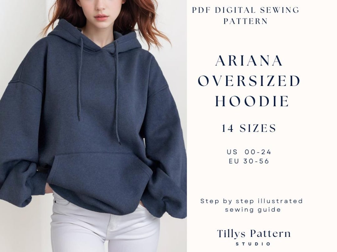 Oversized Hoodie Sewing Pattern| Women Hoodie Pattern| Sweatshirt ...