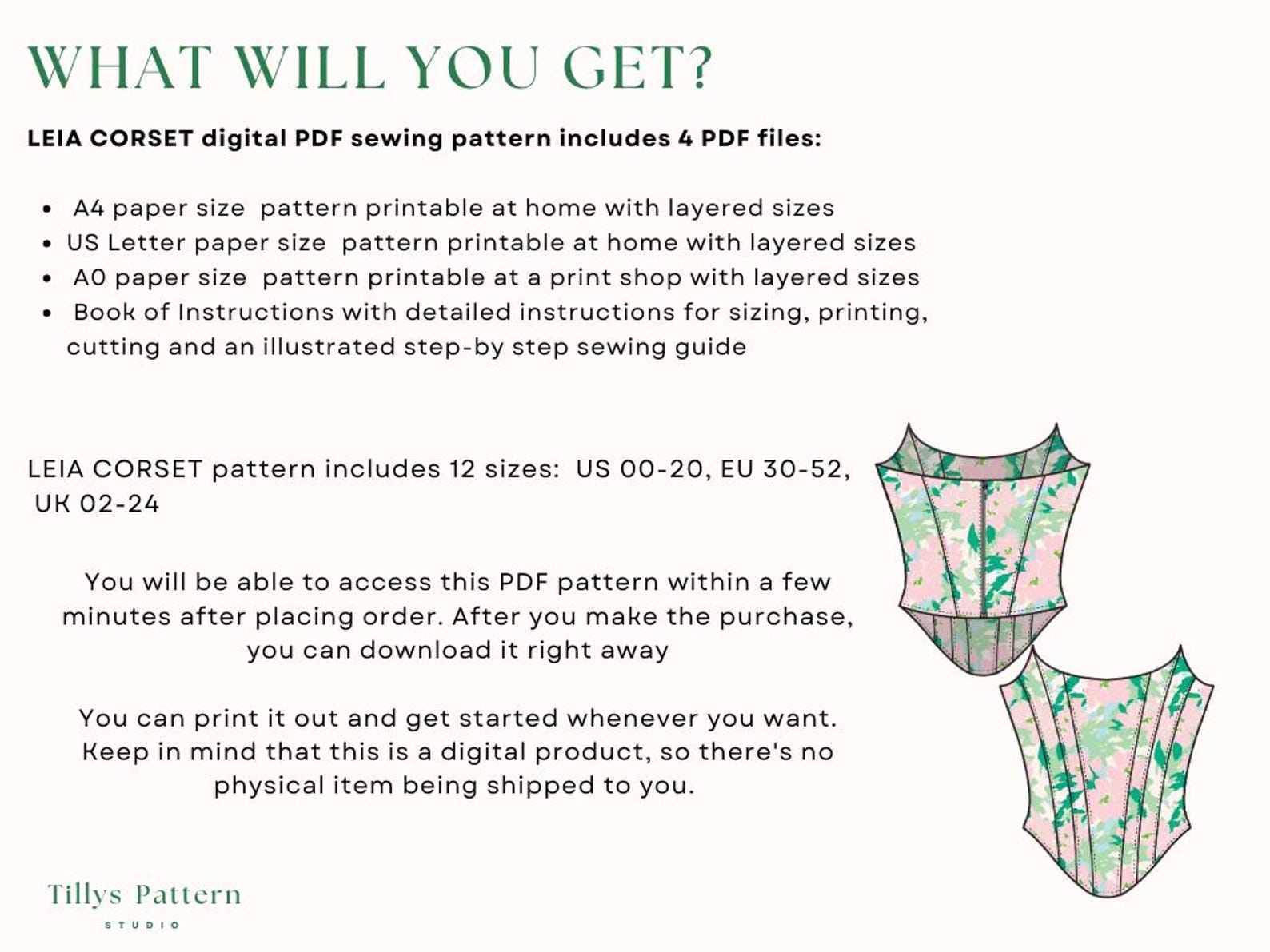 Overbust Corset Top Sewing Pattern| Easy Corset Pattern |cottage Core ...