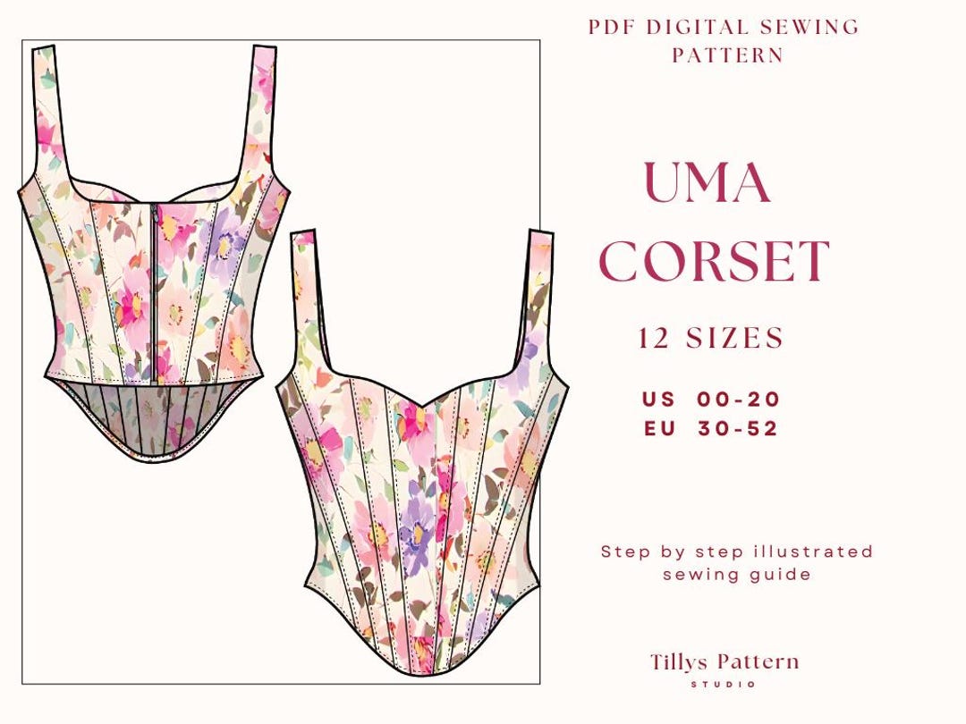 Sweetheart Corset Top Sewing Pattern| Easy Corset Pattern|cottage Core ...