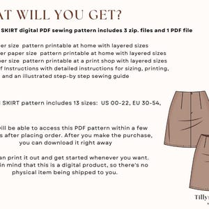 Mini Skirt Sewing Pattern| High Waist Mini Skirt Pattern| A Line Mini ...