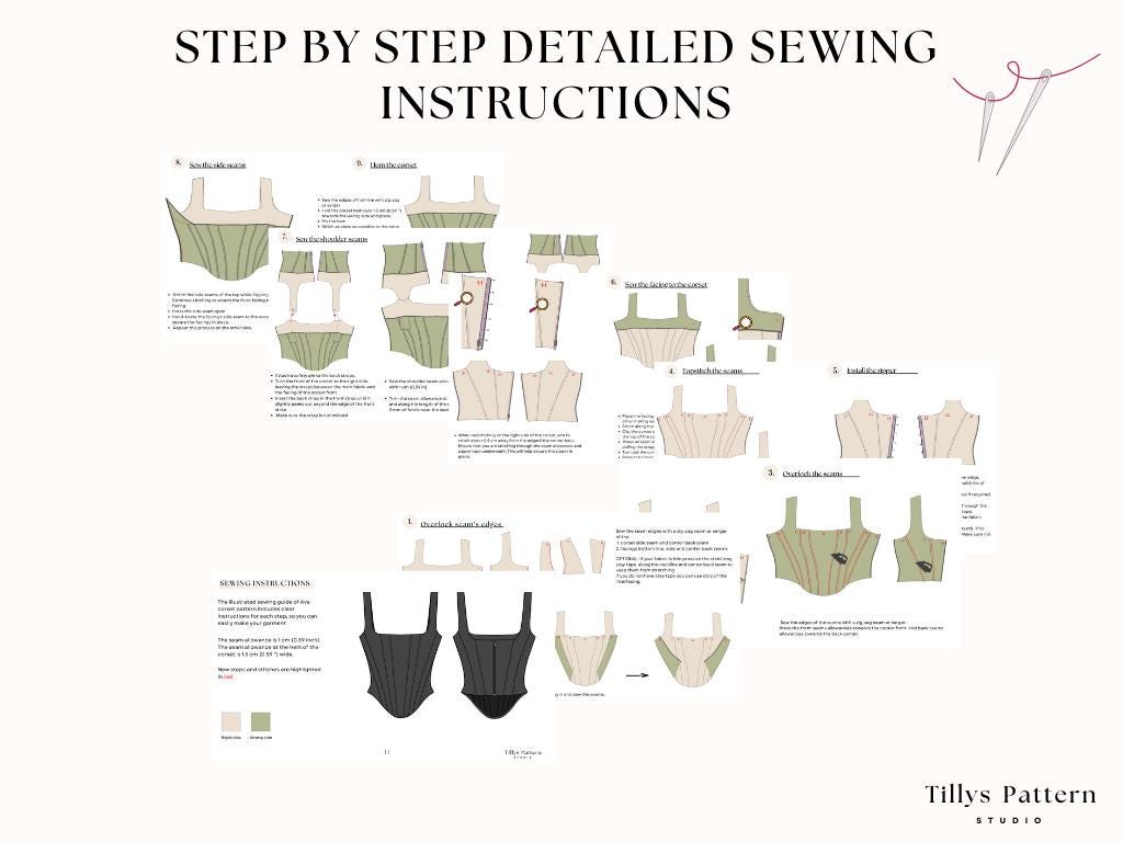 Corset Top Sewing Pattern| Easy Corset Pattern |cottage Core Corset| US ...