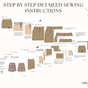 Mini Skirt Sewing Pattern Bundle| High Waist Mini Skirt Pattern| A Line ...