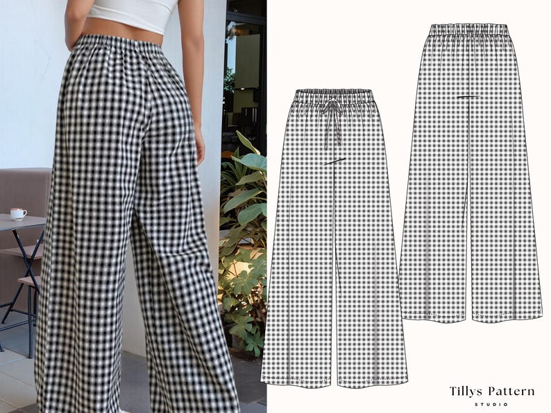Wide Leg Pants Sewing Pattern| Women Pants Pattern| Palazzo Pants ...