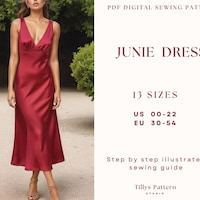 Satin Slip Dress Sewing Pattern | PDF Digital Download | XS-5XL Sizes ...