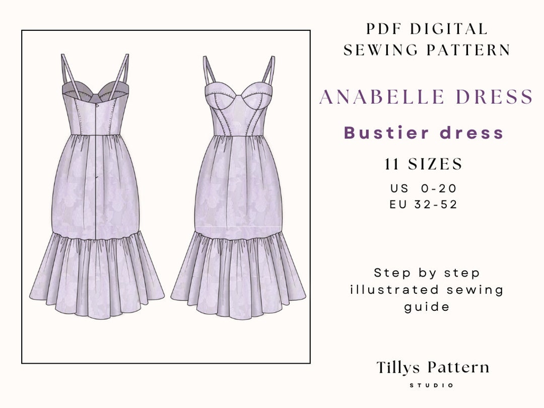 Corset Dress Pattern| Women Summer Dress Sewing Pattern| PDF Sewing ...