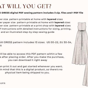 Linen Dress Sewing Pattern| Square Neck Dress Pattern| Maxi Dress ...