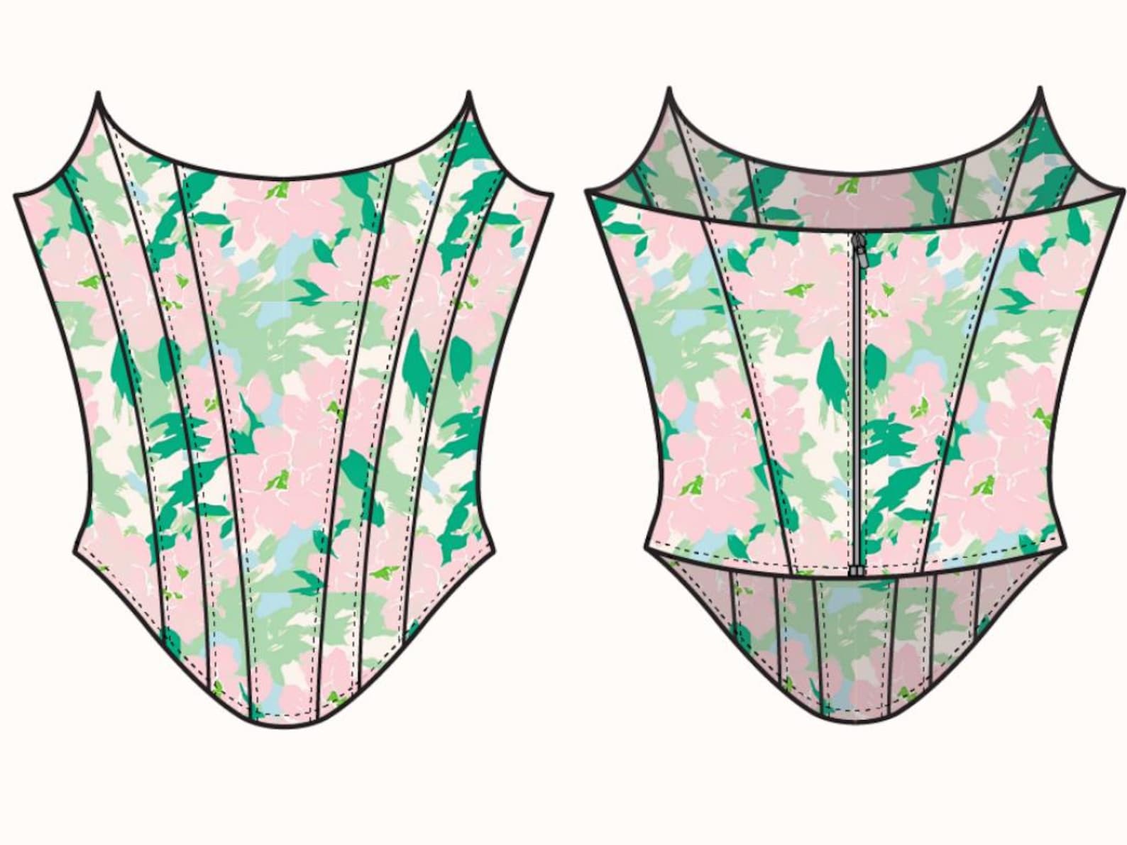 Overbust Corset Top Sewing Pattern| Easy Corset Pattern |cottage Core ...