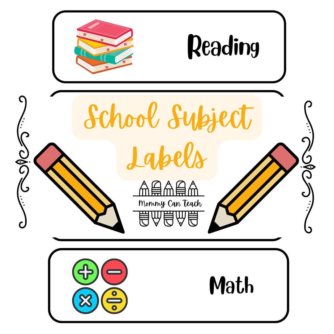 PRINTABLE School Schedule Subject Labels - Etsy
