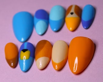Bluey and Bingo Themed Nails - Etsy