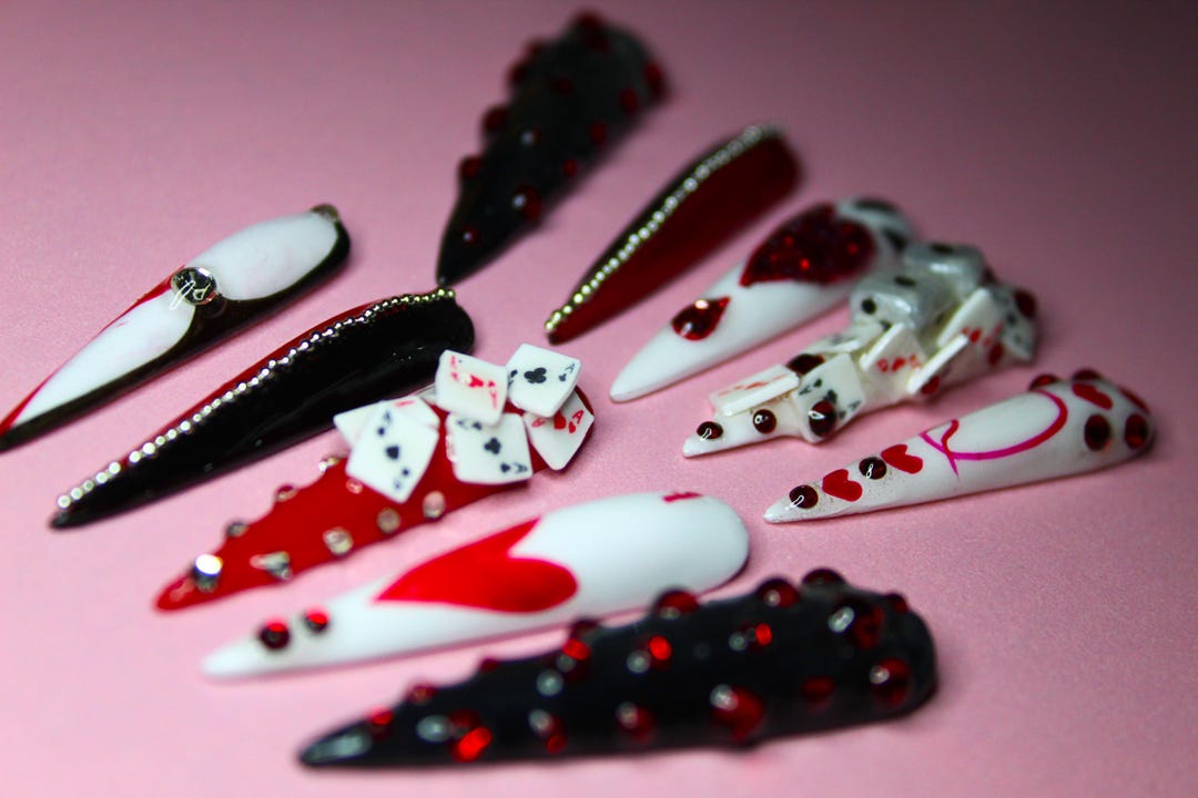 Playing Card Themed Nails - Etsy