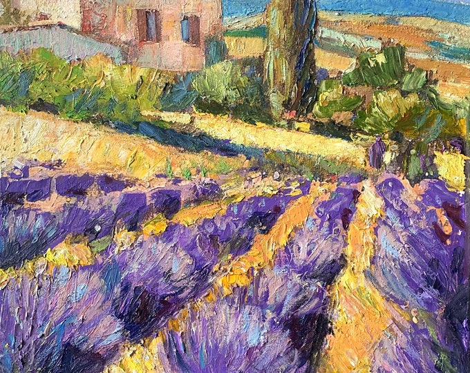 Impressionist Painting, Lavender in Tuscany, Country Landscape ...