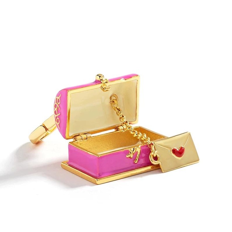 Enamel Love Letter in a Mailbox 18K Gold Plated Pendant - Etsy
