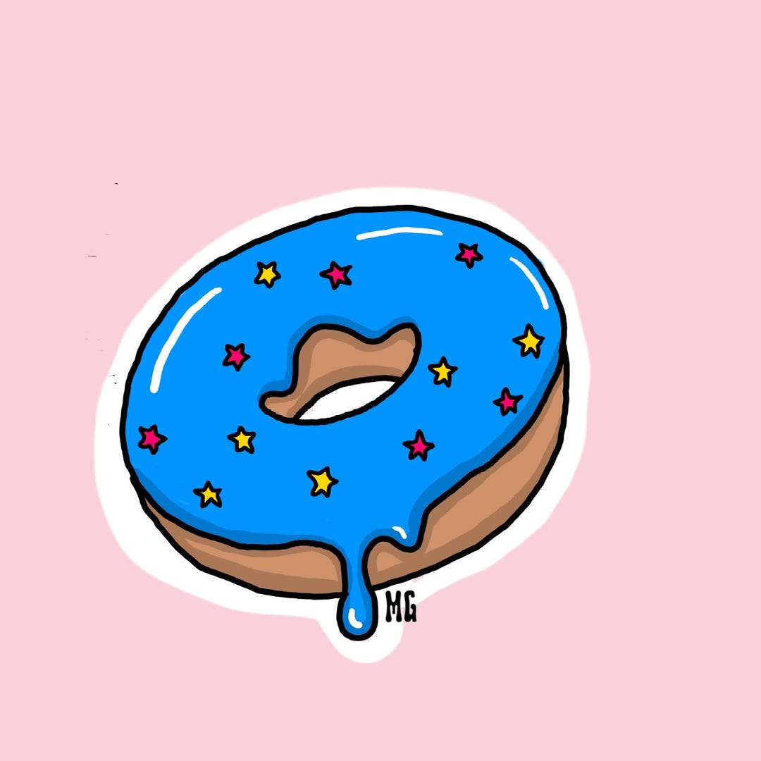 Donut Sticker - Marlo Graham Art - Etsy