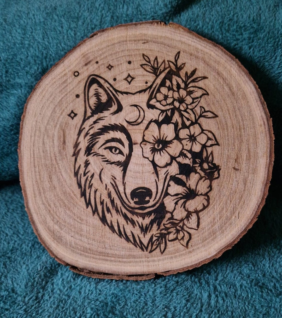 Wolf Face Wood Burnt Picture - Etsy