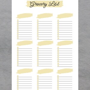 Printable Grocery List Template, Grocery Planner, Food Shopping List ...