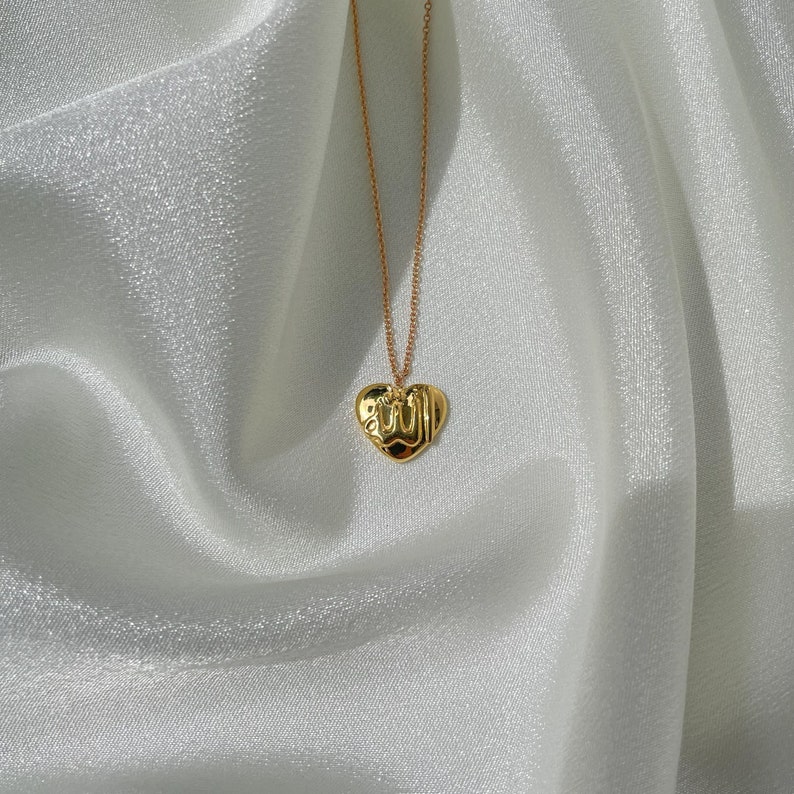Gold-plated Allah Calligraphy Heart Pendant Necklace - Etsy