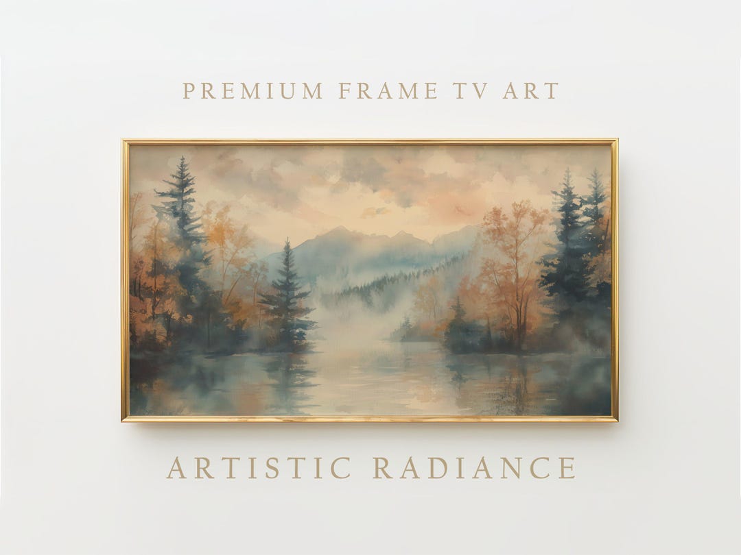 Fall Frame TV Art, Autumn Trees Landscape Painting, Forest Frame ...