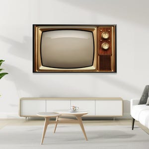 Vintage Frame Tv Art Digital File, Retro Frame Tv Art Download, Vintage ...