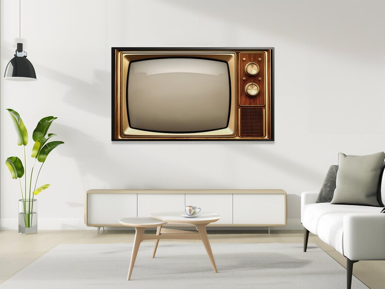 Vintage Frame Tv Art Digital File, Retro Frame Tv Art Download, Vintage ...