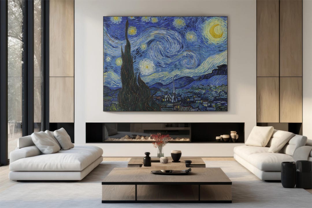 Vincent Van Gogh Starry Night Fine Art Print | Famous Artwork Midnight ...
