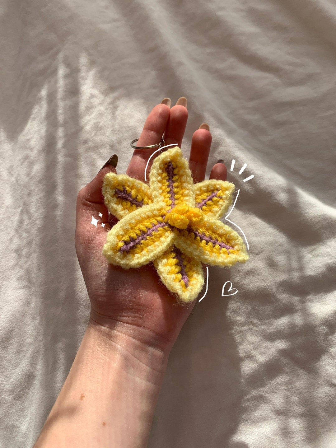 Sundrop Flower Crochet Keychain | Rapunzel Flower Crochet | Tangled ...