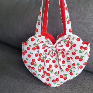 Heart Tote Bag Sewing Pattern With Bow (PDF Pattern) - Etsy
