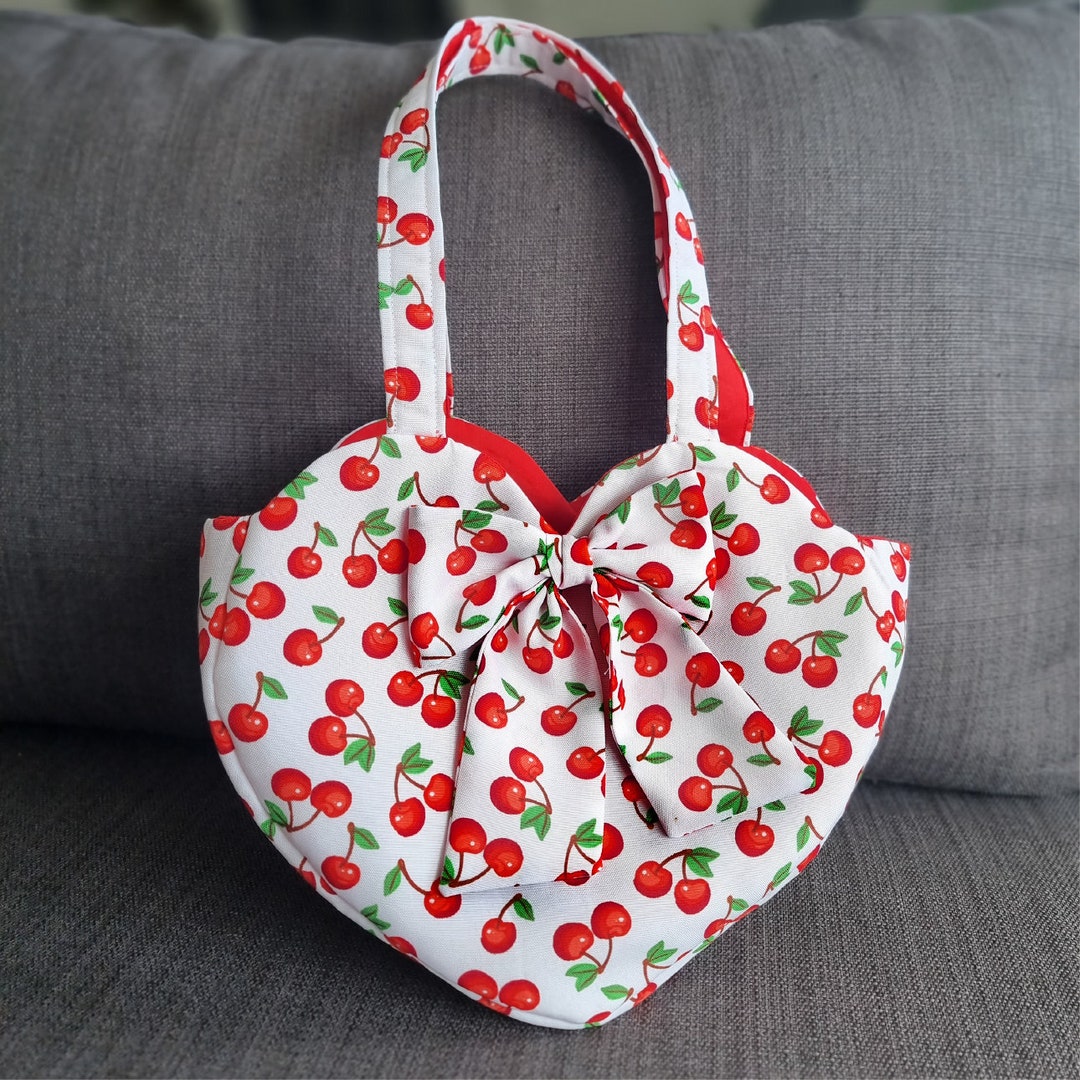 Heart Tote Bag Sewing Pattern With Bow (PDF Pattern) - Etsy