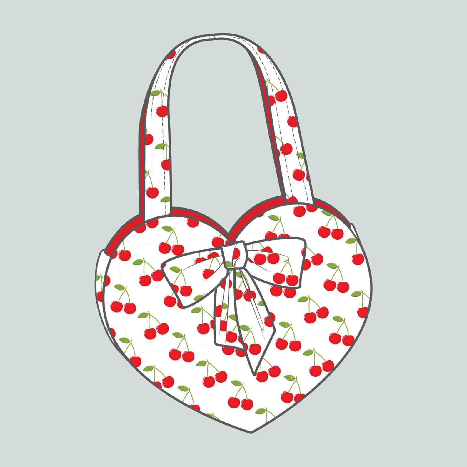 Heart Tote Bag Sewing Pattern With Bow (PDF Pattern) - Etsy