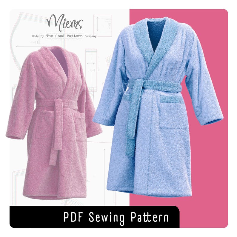 Easy Step-by-step PDF Sewing Pattern for a Mid-length Shawl Collar ...