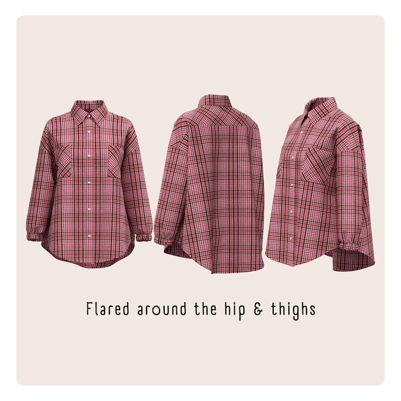 Step-by-step PDF Sewing Pattern for a Women's Shirt-jacket, Shacket ...