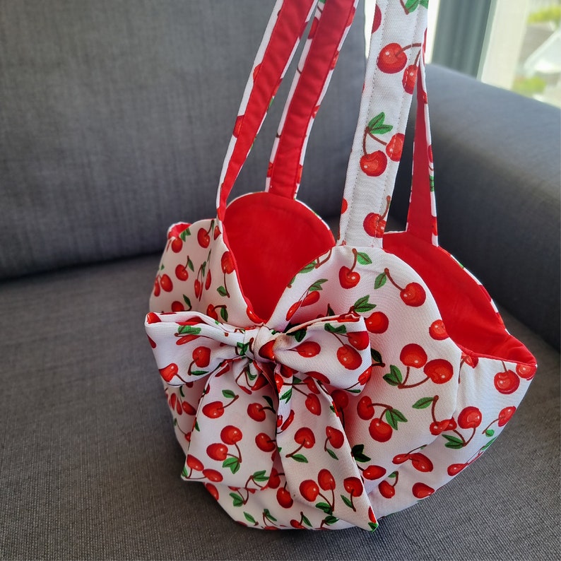 Heart Tote Bag Sewing Pattern With Bow (PDF Pattern) - Etsy