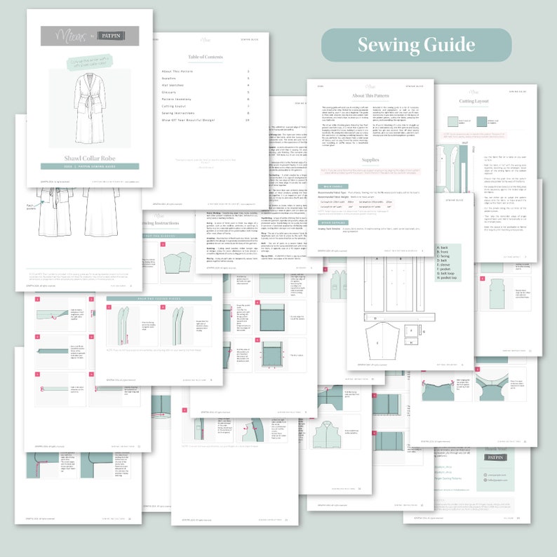 Easy Step-by-step PDF Sewing Pattern for a Mid-length Shawl Collar ...
