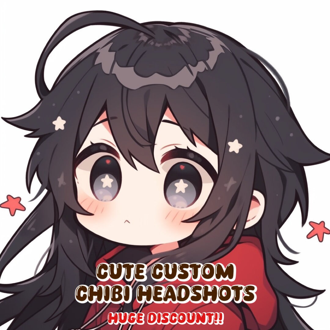 Custom Anime Chibi Simple but Cute Headshot Commission, Icon, Pfp - Etsy