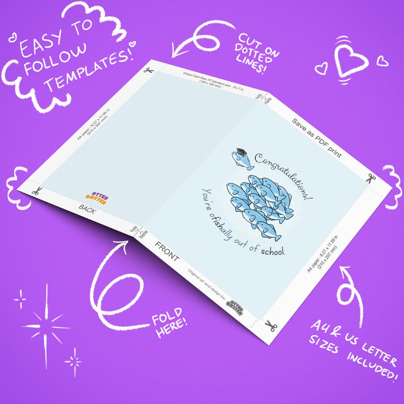 PRINTABLE Graduation Card Funny Fish Graduation Card Ofishally Out ...