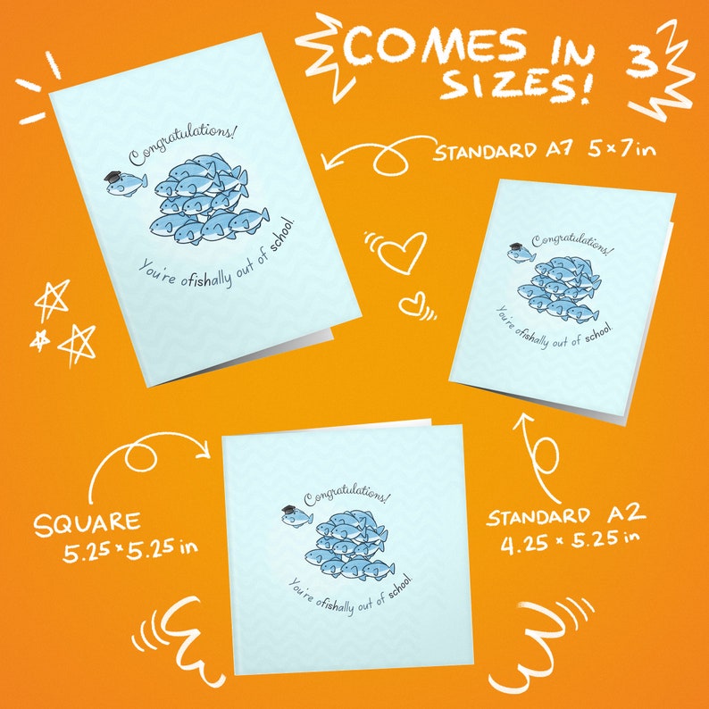 PRINTABLE Graduation Card Funny Fish Graduation Card Ofishally Out ...