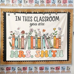 Personalized Groovy Classroom Decor, Teacher Classroom Tapestry ...