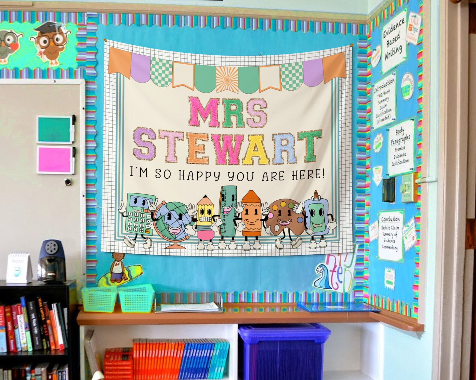 Custom Teacher Classroom Tapestry, Teachers Name Classroom Banner ...