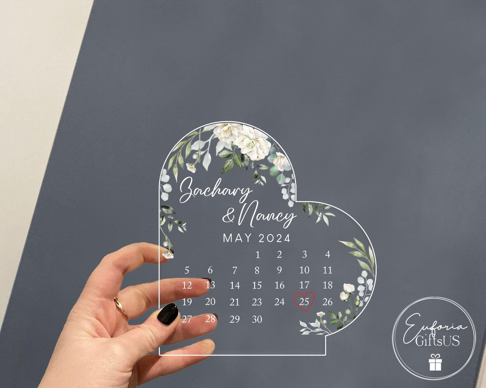Personalized Couple Calendar LED Light, Anniversary Date Calendar ...