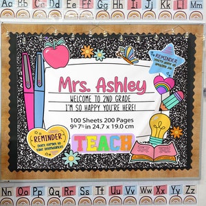 Groovy Classroom Decor, Personalized Classroom Composition Notebook ...