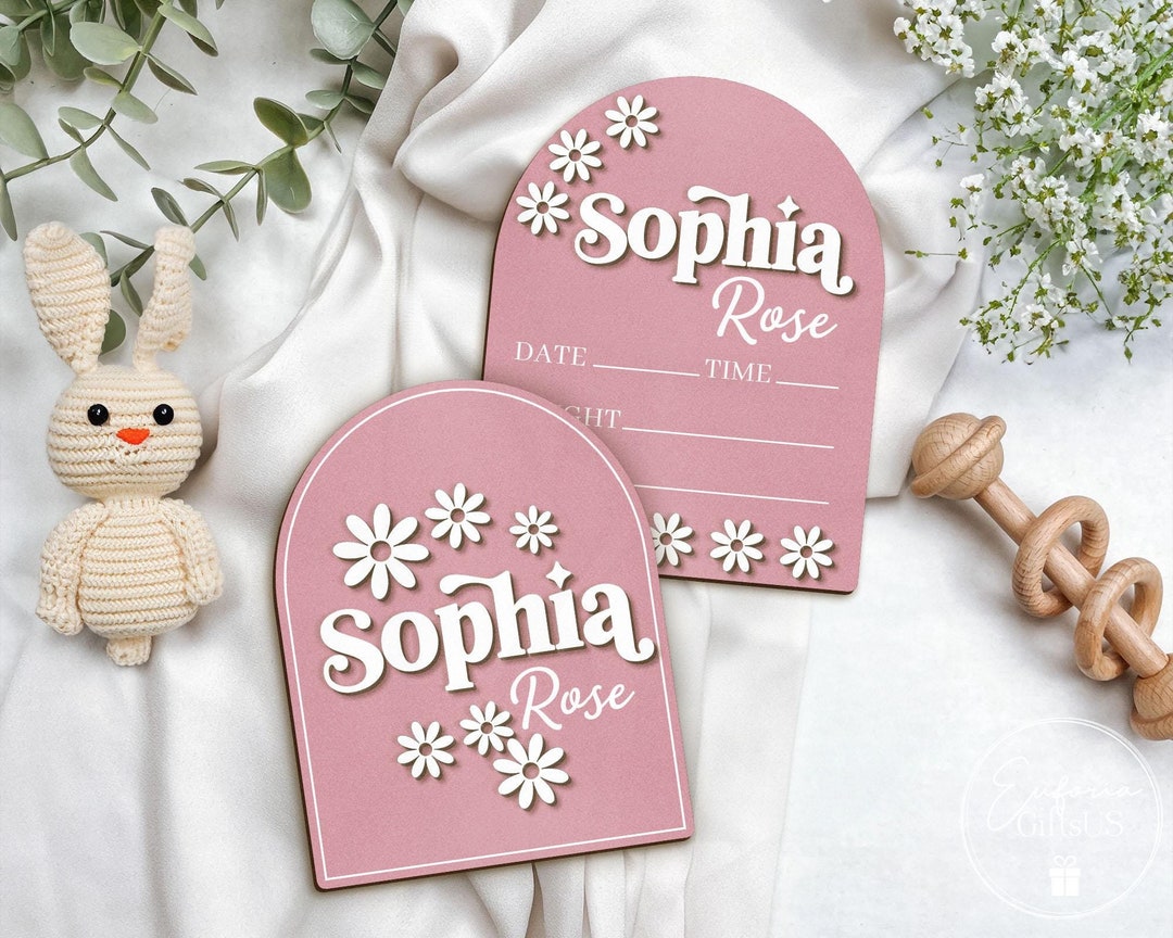 Custom Baby Stats Wooden Sign, Custom Birth Announcement Sign, Newborn ...