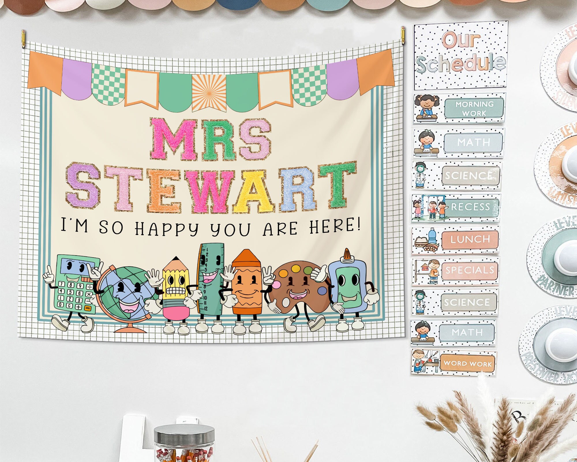 Custom Teacher Classroom Tapestry, Teachers Name Classroom Banner ...