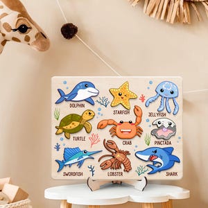 Sea Animals Puzzle Busy Board for Toddlers, Personalized Sea Animals ...