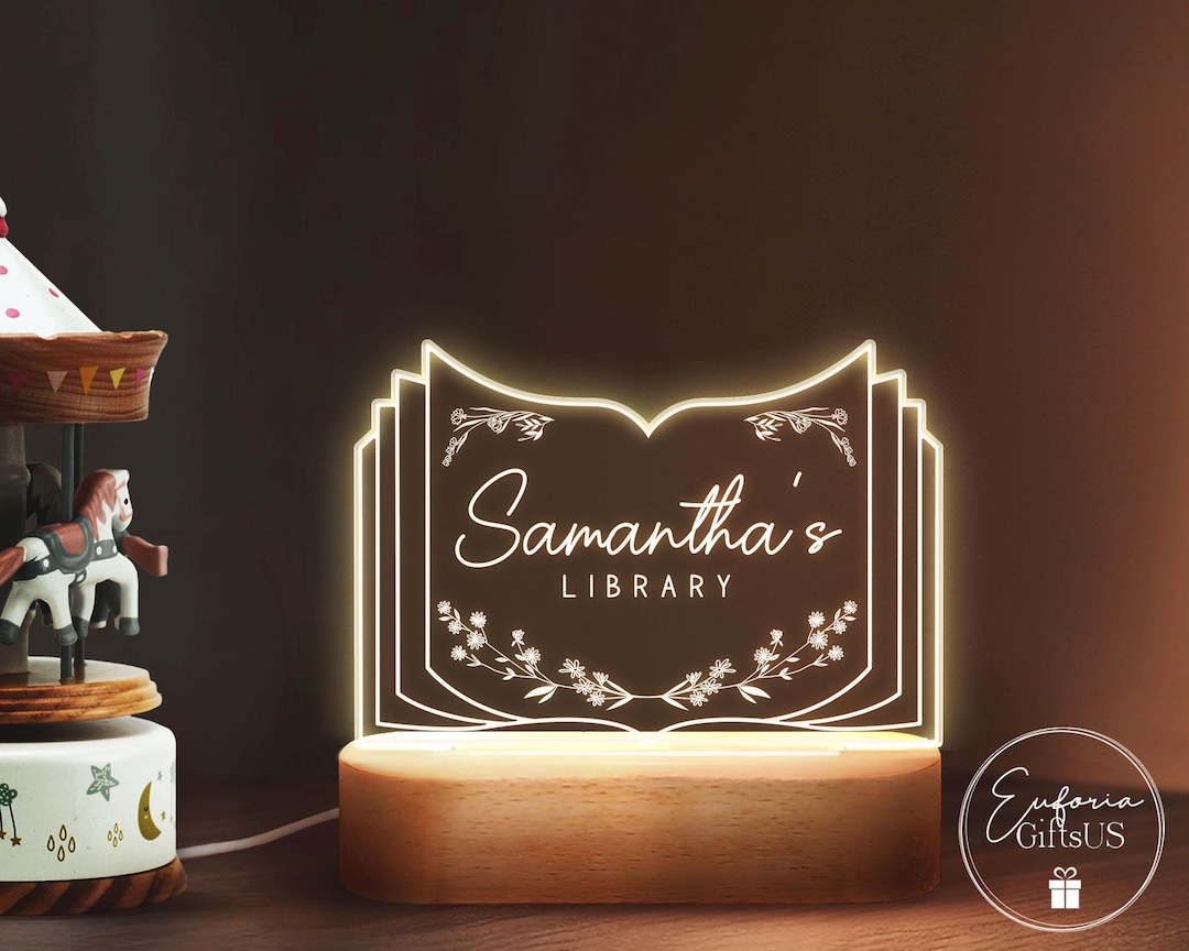 Personalized Library Sign, Custom Library Decor, Bookshelf Decor, Book ...