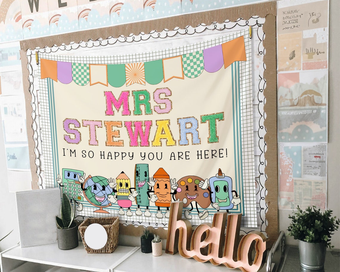 Custom Teacher Classroom Tapestry, Teachers Name Classroom Banner ...