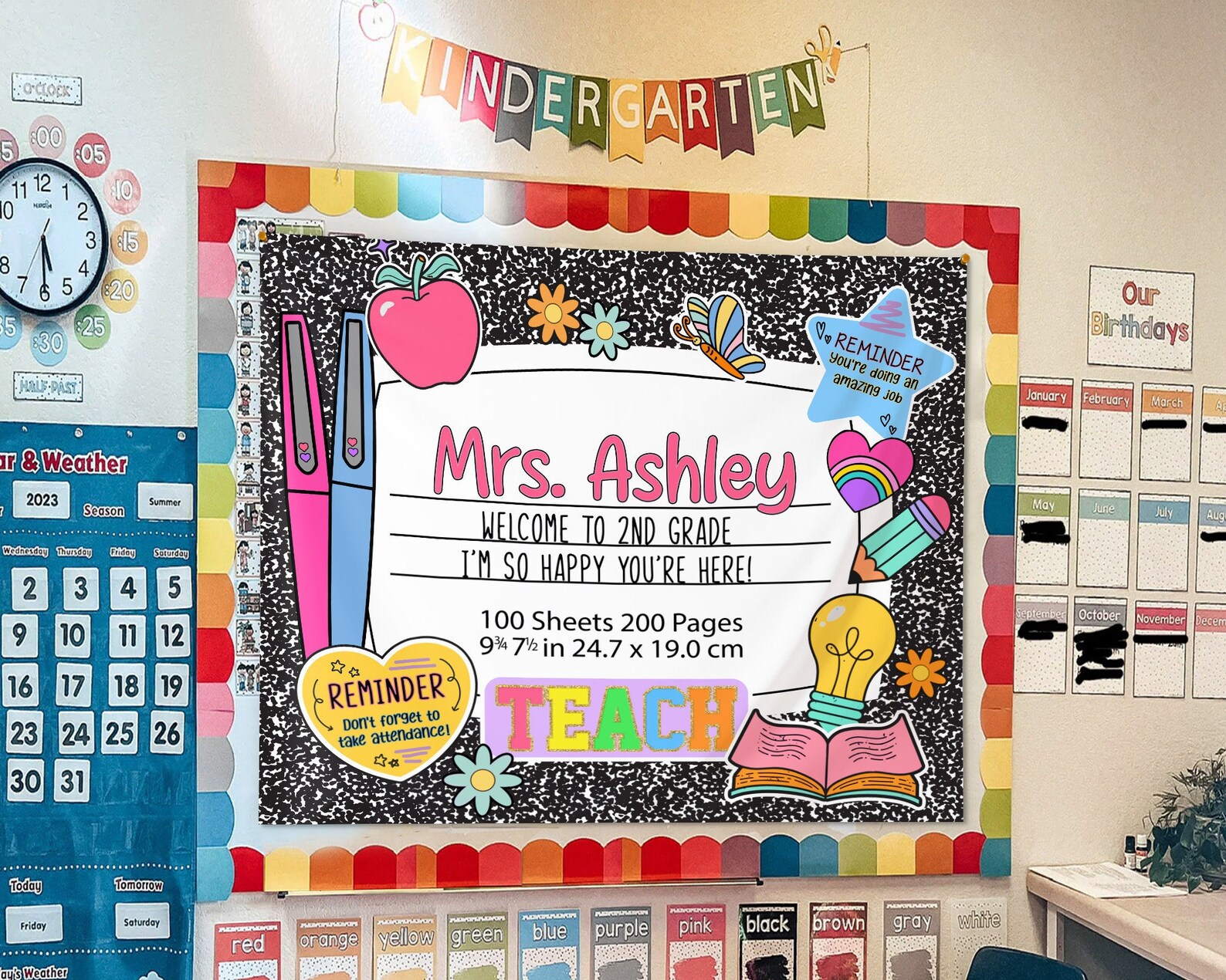 Groovy Classroom Decor, Personalized Classroom Composition Notebook ...